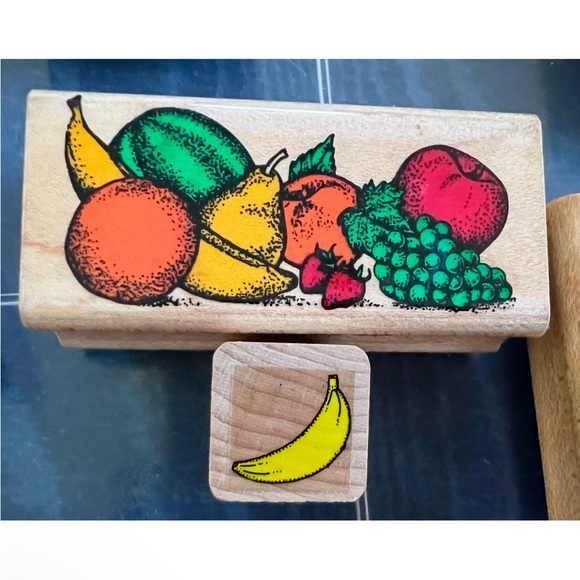 Other | Crafting Fruit Woodblock Stamp With Free Extra Banana Stamp ...